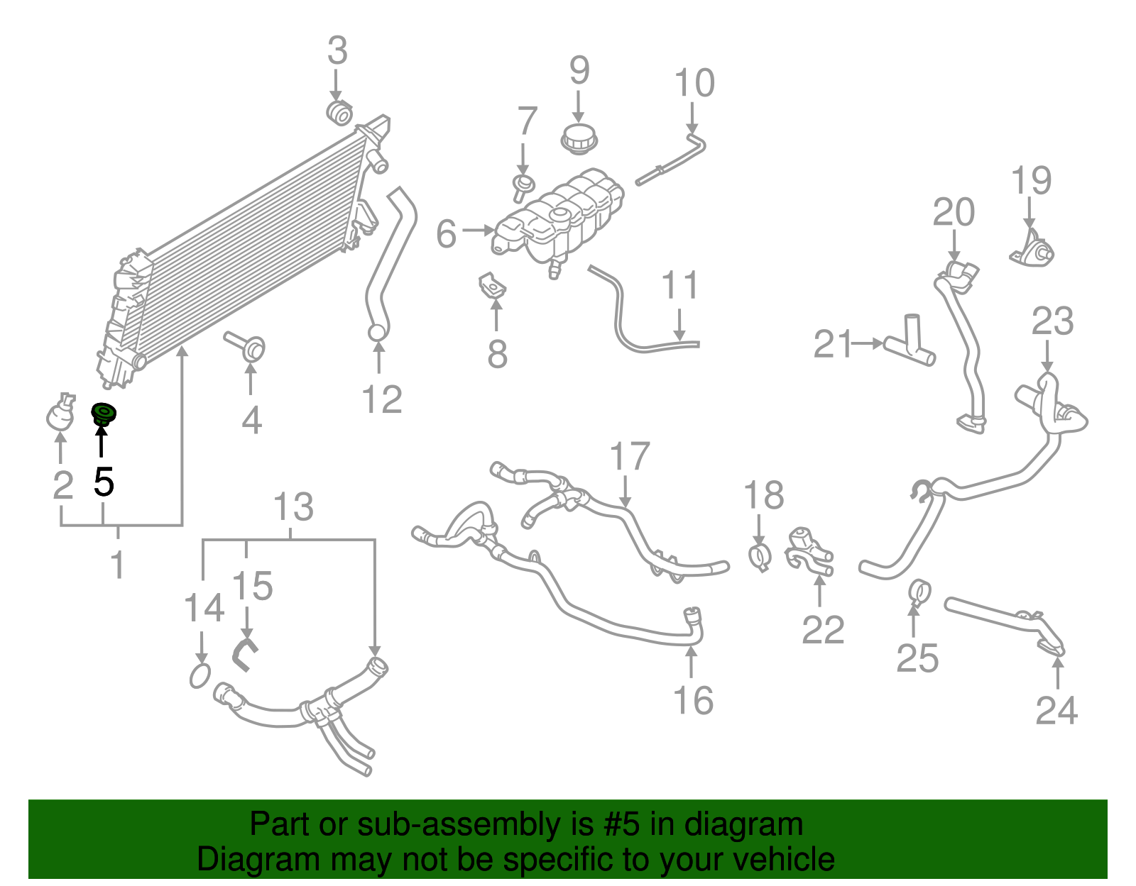 Genuine OEM Ford Part - Radiator Assembly Lower Insulator 7L1Z-8124-A ...