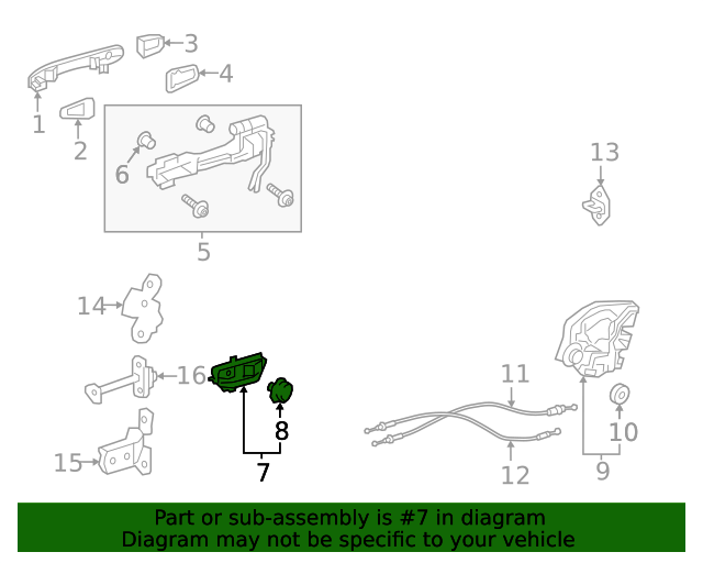69205-02380-C0 - Handle, Inside - 2019-2024 Toyota | OEMGenuineParts.com