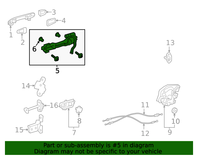 2020-2023 Toyota Corolla Handle Base 69204-12140 | Toyota Parts
