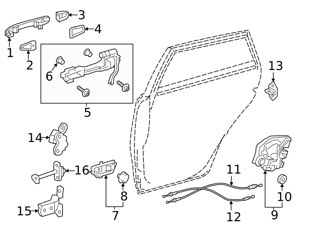 69205-02380-C0 - Handle, Inside - 2019-2024 Toyota | OEMGenuineParts.com