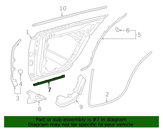 2019-2023 Mercedes-Benz Door Shell Seal 290-730-46-00-64 ...
