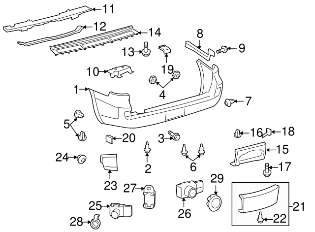 89348-28090-C0 - Parking Aid Sensor Retaining Ring (Rear) - 2008-2011 ...