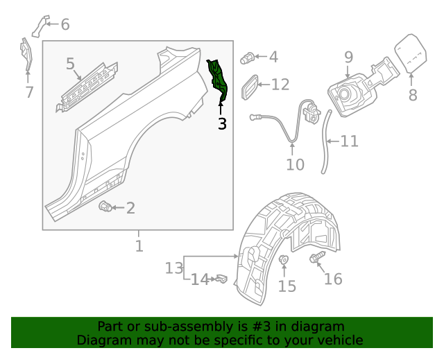 2018-2023 Audi Tail Lamp Pocket 8W7-809-649-A | Audi USA Parts