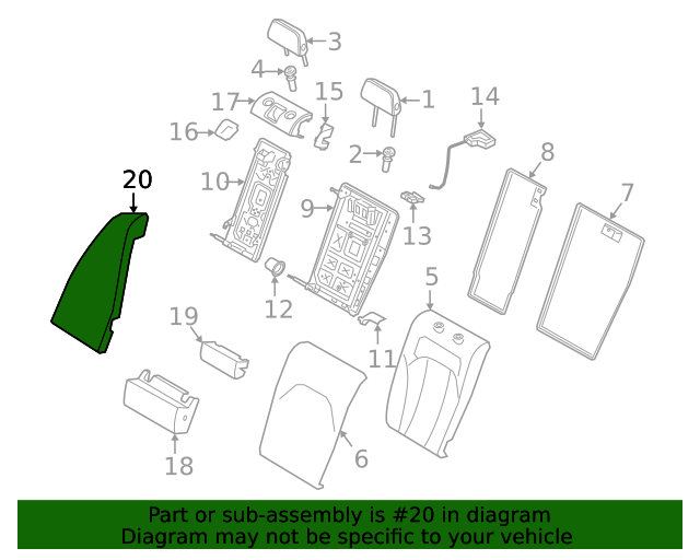 52-20-9-495-128 - Side finisher, leather, right 2020-2024 BMW ...