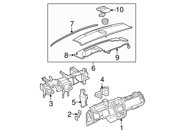 2008-2011 Cadillac DTS Cocoa Instrument Upper Panel 25919467 | OEM ...