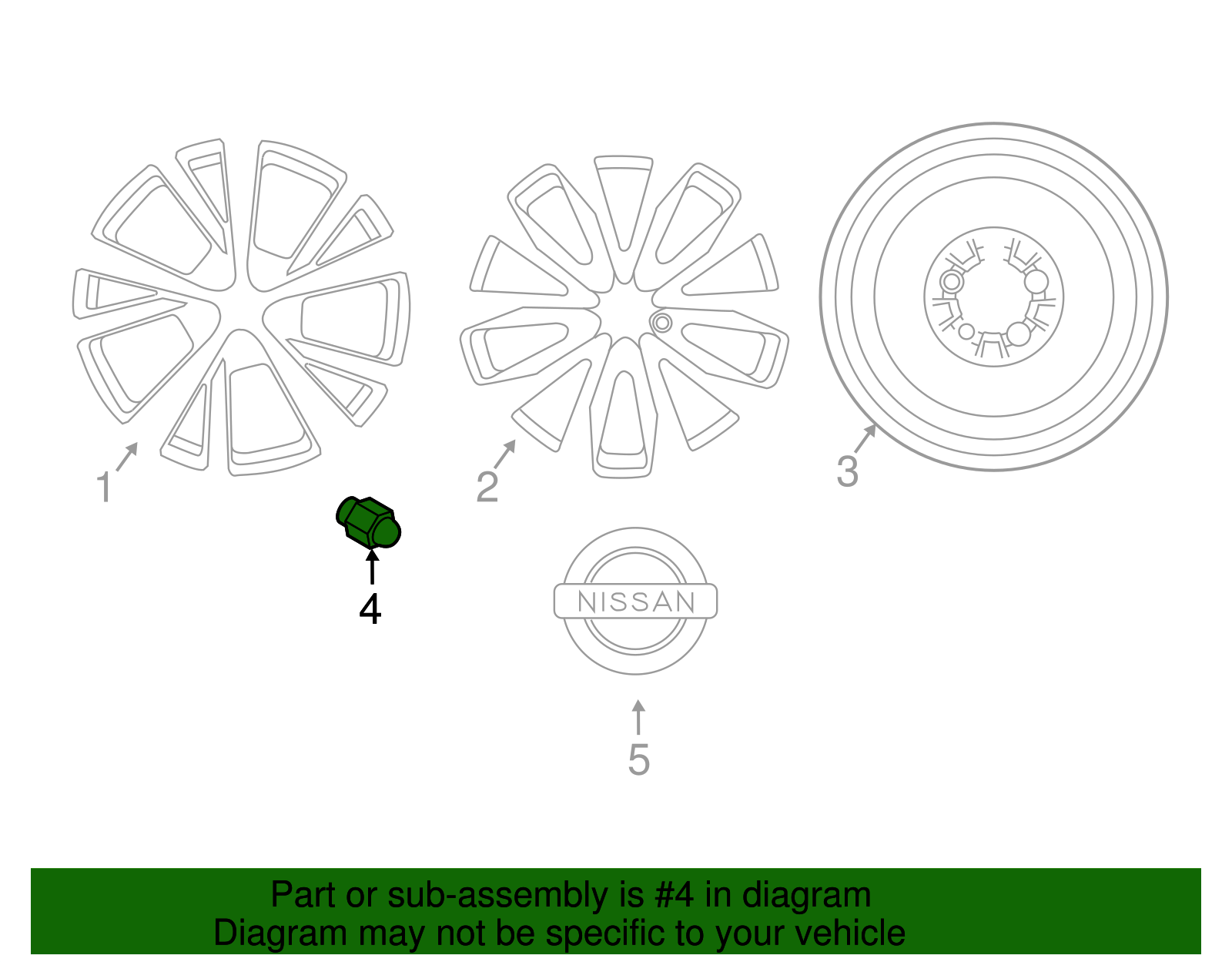 40224-JK00A - Wheel Lug Nut 2009-2024 Nissan | AutoNation Parts