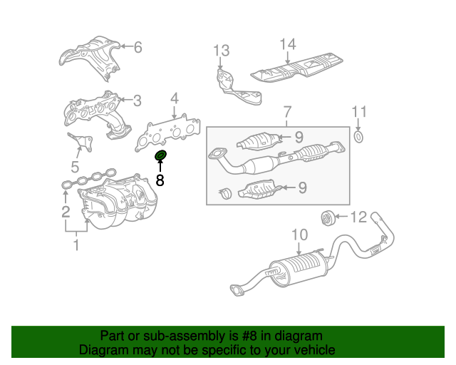 2000-2023 Toyota Gasket 17451-0D020 | Toyota Parts|Toyota Online Parts