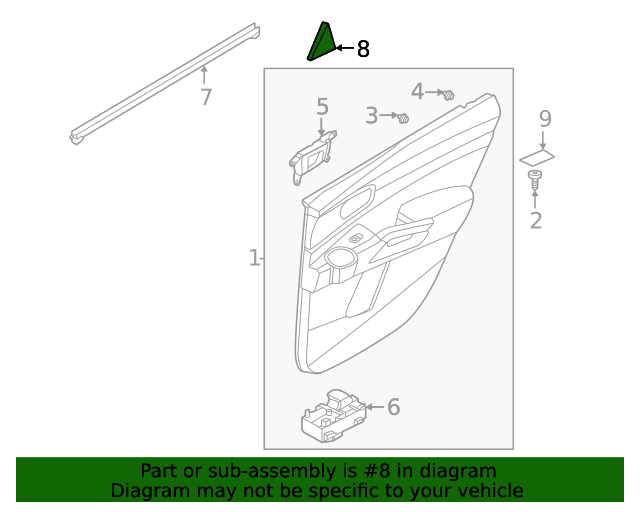 83940-R5000 - Door Trim Molding 2021-2022 Kia Sorento | Kia.Parts Store