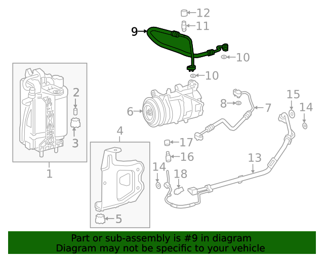 2021-2024 BMW Suction pipe evaporator-compressor 64-50-8-088-922 ...