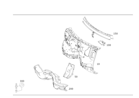 Firewall and Connecting Parts for 2011 Mercedes-Benz GLK 350 | Mercedes ...