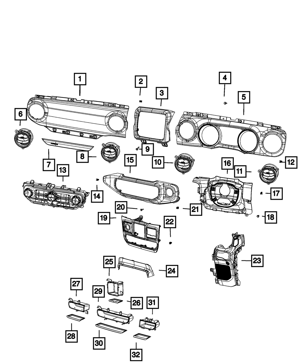 2019-2023 Jeep Wrangler Center Stack 6SX75DX9AB | Mopar eStore