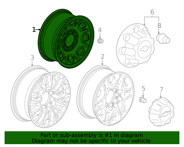 84428945 GM 18 Wheels, Multi-Spoke Gloss Black | GM Parts Store