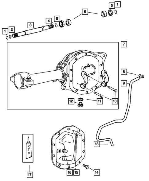 Front Axle Housing for 2006 Jeep Liberty | Mopar Factory Parts