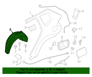 51717213649 - 2011-2018 BMW Wheelhouse Liner (51-71-7-213-649) | BMW of ...