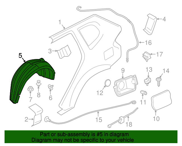 51717213649 - 2011-2018 BMW Wheelhouse Liner (51-71-7-213-649) | BMW of ...