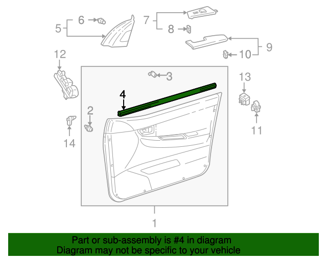 2003-2006 Toyota Corolla Weatherstrip 68172-02090 | OEM Parts Online