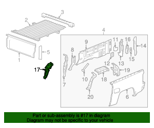 2015-2022 GM Driver Side Pickup Box Wheelhouse Panel 52025013 ...