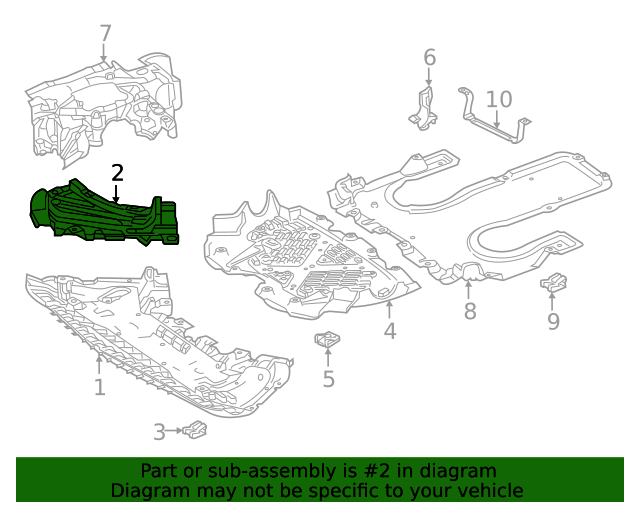 2018-2020 Mercedes-Benz S 63 AMG® Radiator Support Splash Shield 222 ...