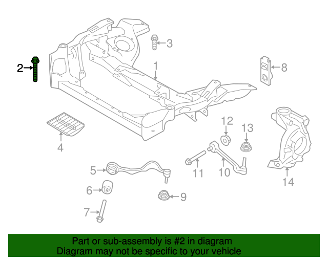 2008-2024 BMW Suspension Cross-Member Front Bolt 31106769907 | OEM ...