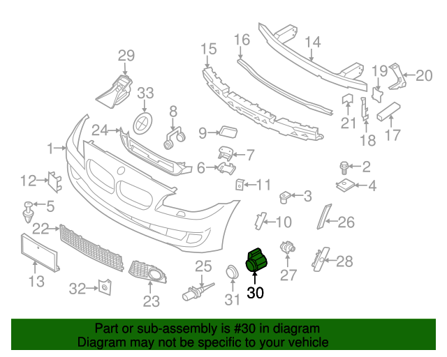 66209233031 - 2010-2017 BMW Park Sensor (66-20-9-233-031) | BMW of ...