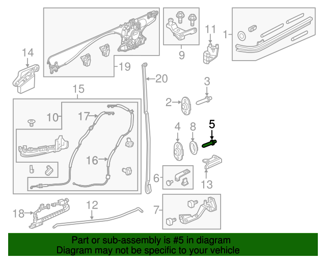 72505-TK8-A01 - Pin, Slide Door Male Stopper - 2014-2021 Honda Odyssey ...