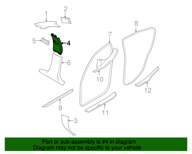 Genuine BMW 51-43-8-036-259 | Upper Center Pillar Trim | FREE Shipping ...
