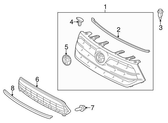 53101-0E020 - Grille 2011-2013 Toyota Highlander | AutoNationParts.com