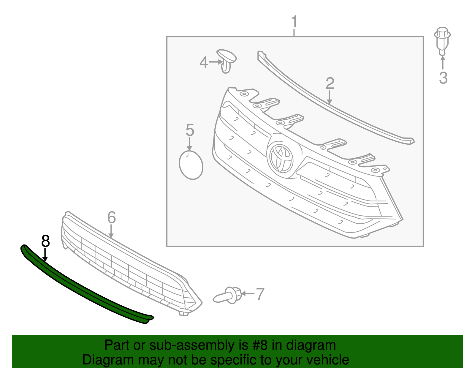 Genuine Toyota Lower Molding part# 52711-0E040 for 2011-2013 Toyota ...