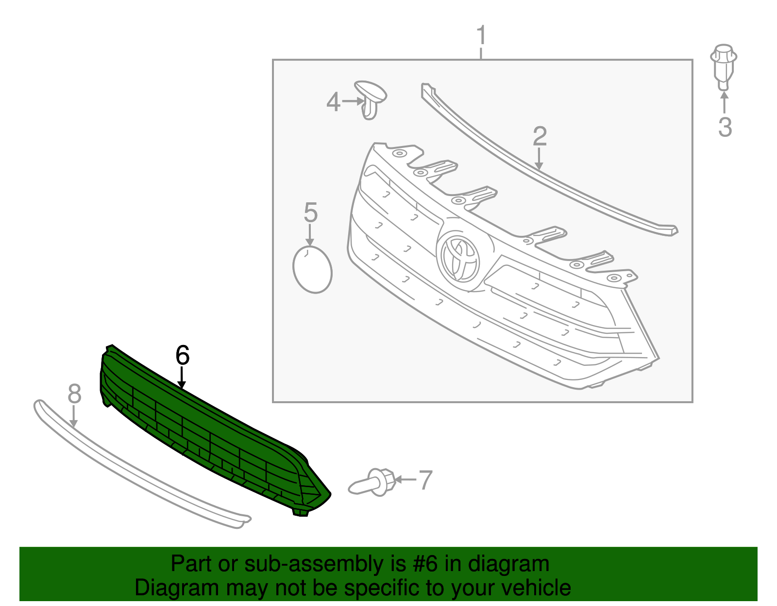 2011-2013 Toyota Highlander Lower Grille 53112-0E070 | OEM Parts Online