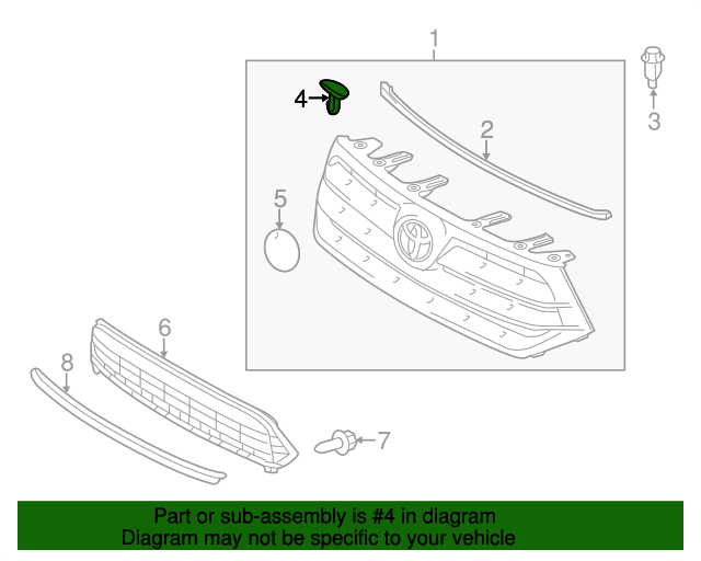 53121-04020 - Upper Grille Insert 2011-2013 Toyota | Ourisman Toyota Parts