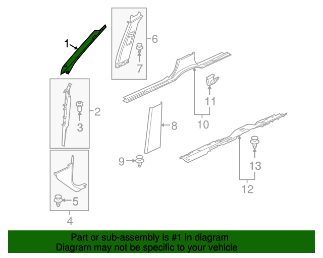 Genuine OEM Windshield Pillar Trim Part# LR077464 Fits 2010-2016 Land ...