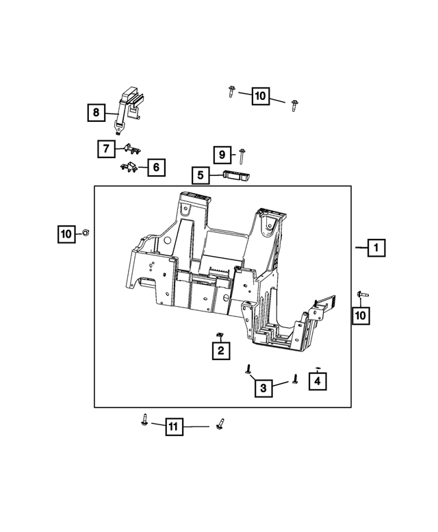 2022 Jeep Battery Tray Spacer 68446919AA | Mopar Estores