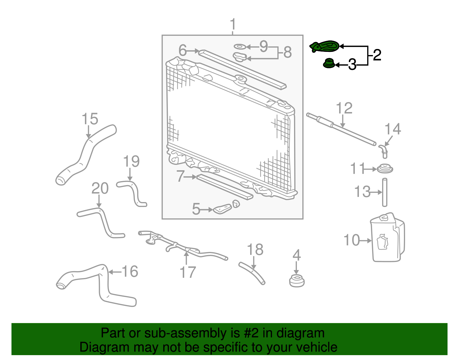 74171-S84-A00 - 1998-2007 Honda - Bracket Radiator Mount (Upper ...