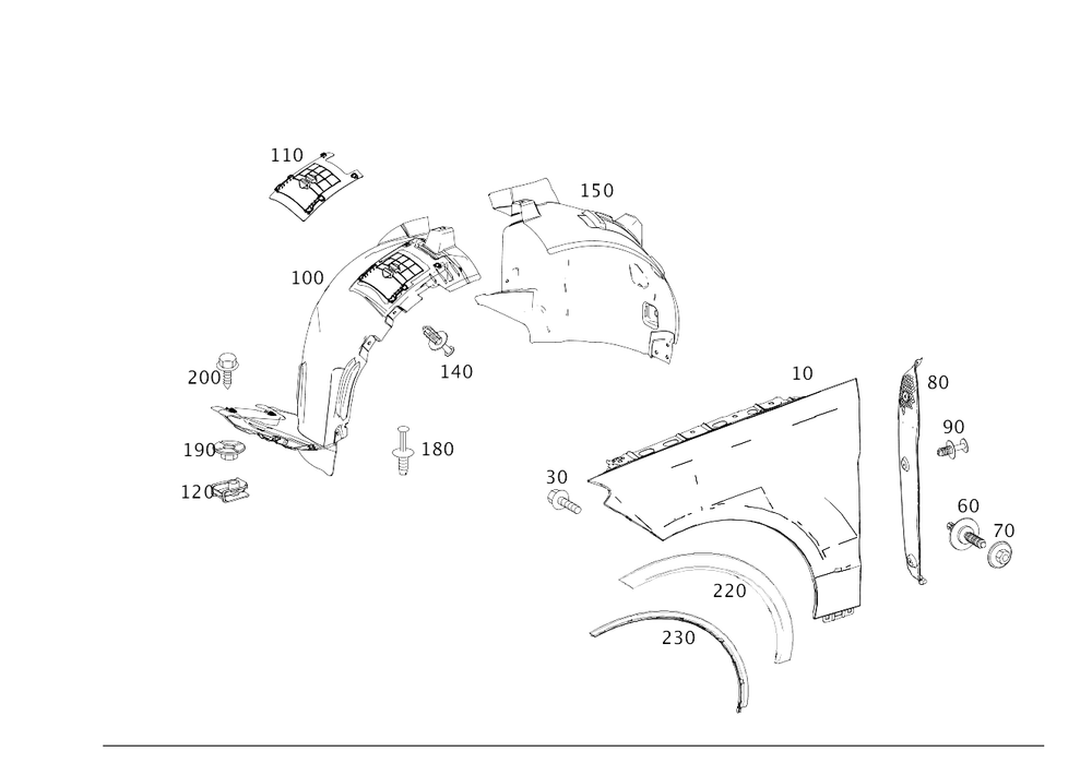 166-884-10-00 - Wheel Arch Cover 2006-2019 Mercedes-Benz | Mercedes ...