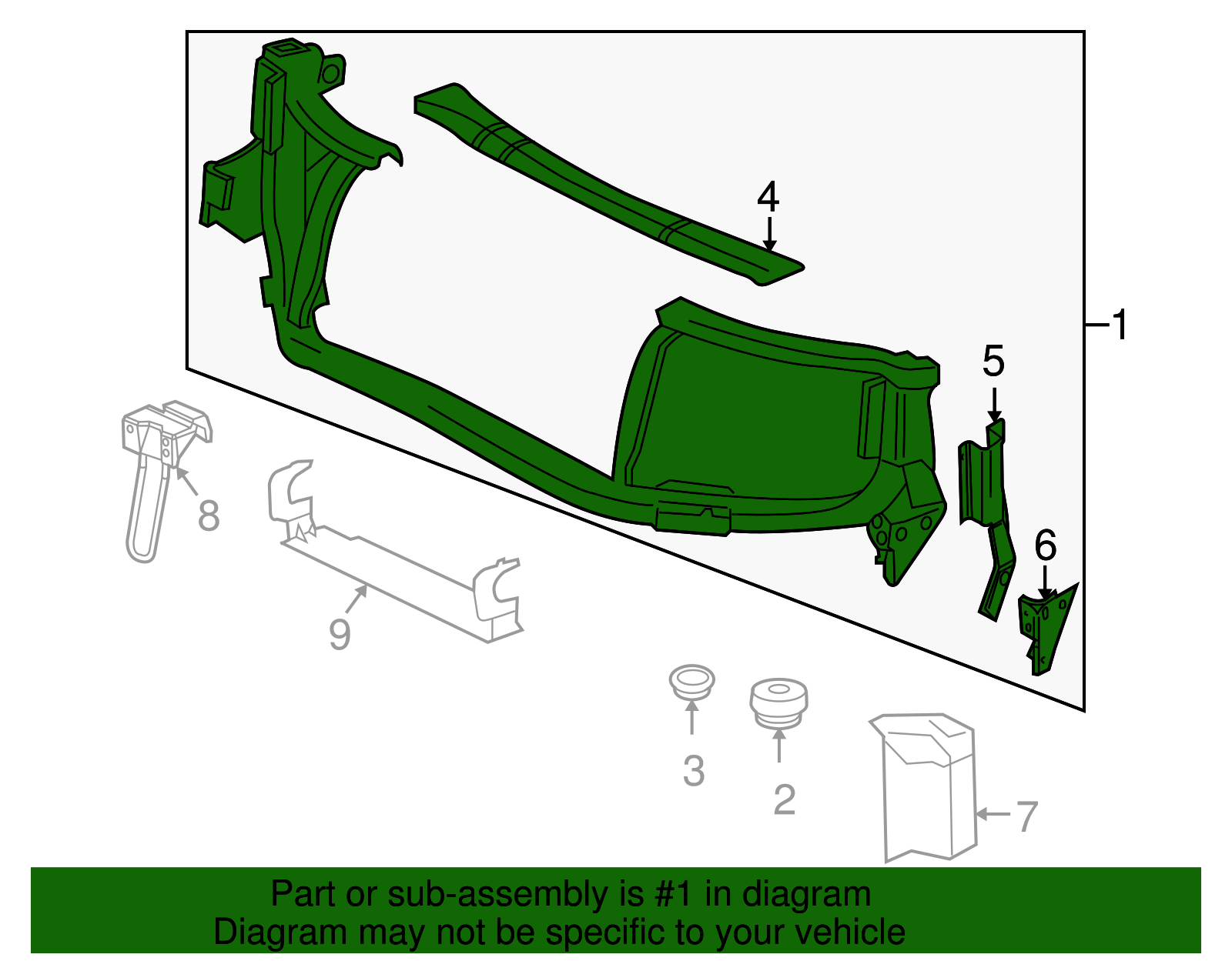 Genuine Radiator Support Kit for 2005-2009 Saab 9-7x | Part# 89025314 ...