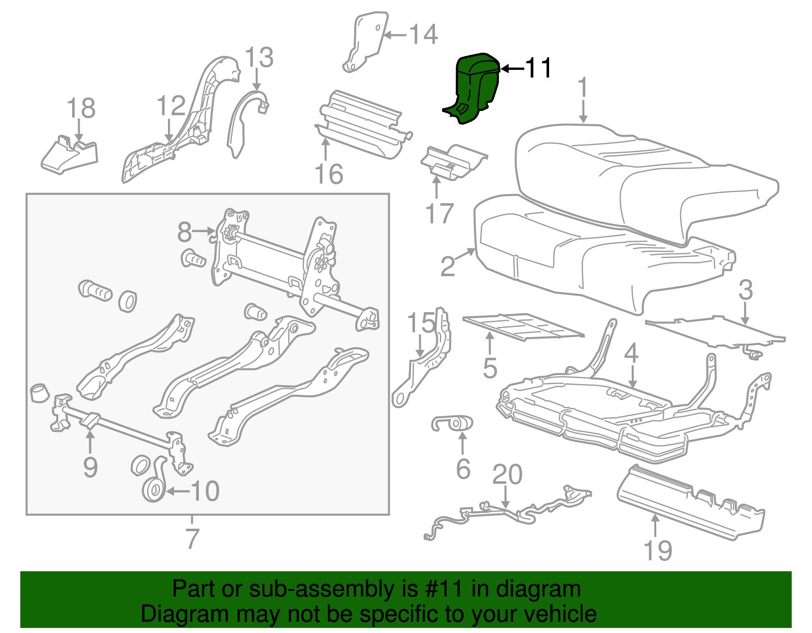 20779314 - Shale Rear Passenger Side Seat Armrest Hinge Finish Cover ...