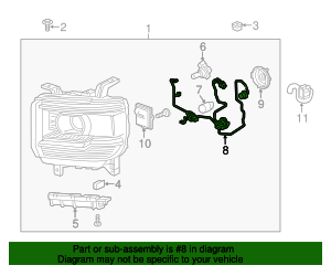 2019-2020 GM Headlight Wiring Harness 84445382 | GMPartsDirect.com