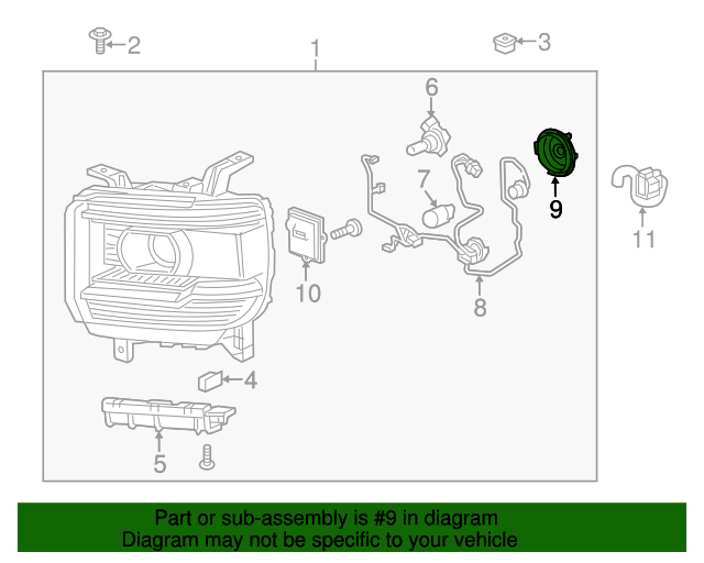 2014-2019 GMC Headlamp Bulb Access Cover 22869159 GM | GMPartsDirect.com