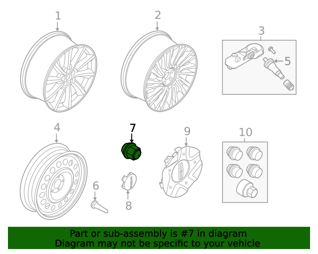 2011-2024 Ford Wheel Nut CV6Z-1012-B | OEM Parts Online