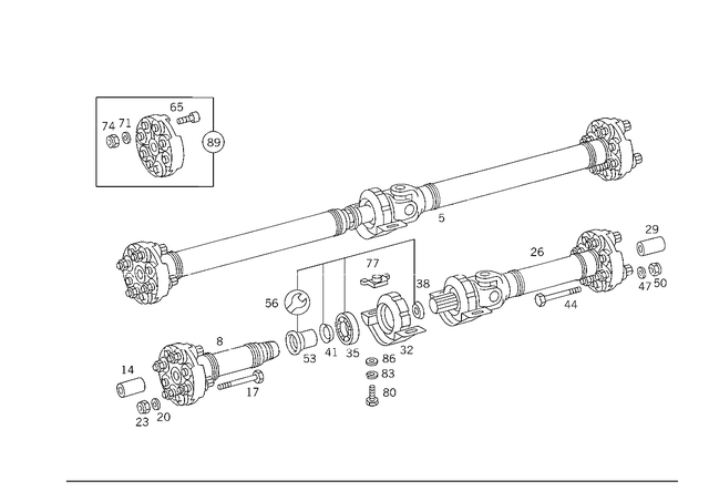 140-410-92-06 - Propeller Shaft 1984-1993 Mercedes-Benz 500SEC ...