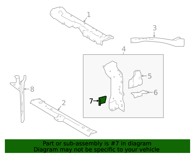 2020 Toyota Corolla Side Support Bracket 52144-02040 | Toyota Parts Center