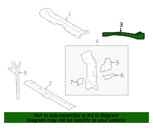 53214-12150 - Radiator Support Tie Bar Extension - 2019-2020 Toyota ...