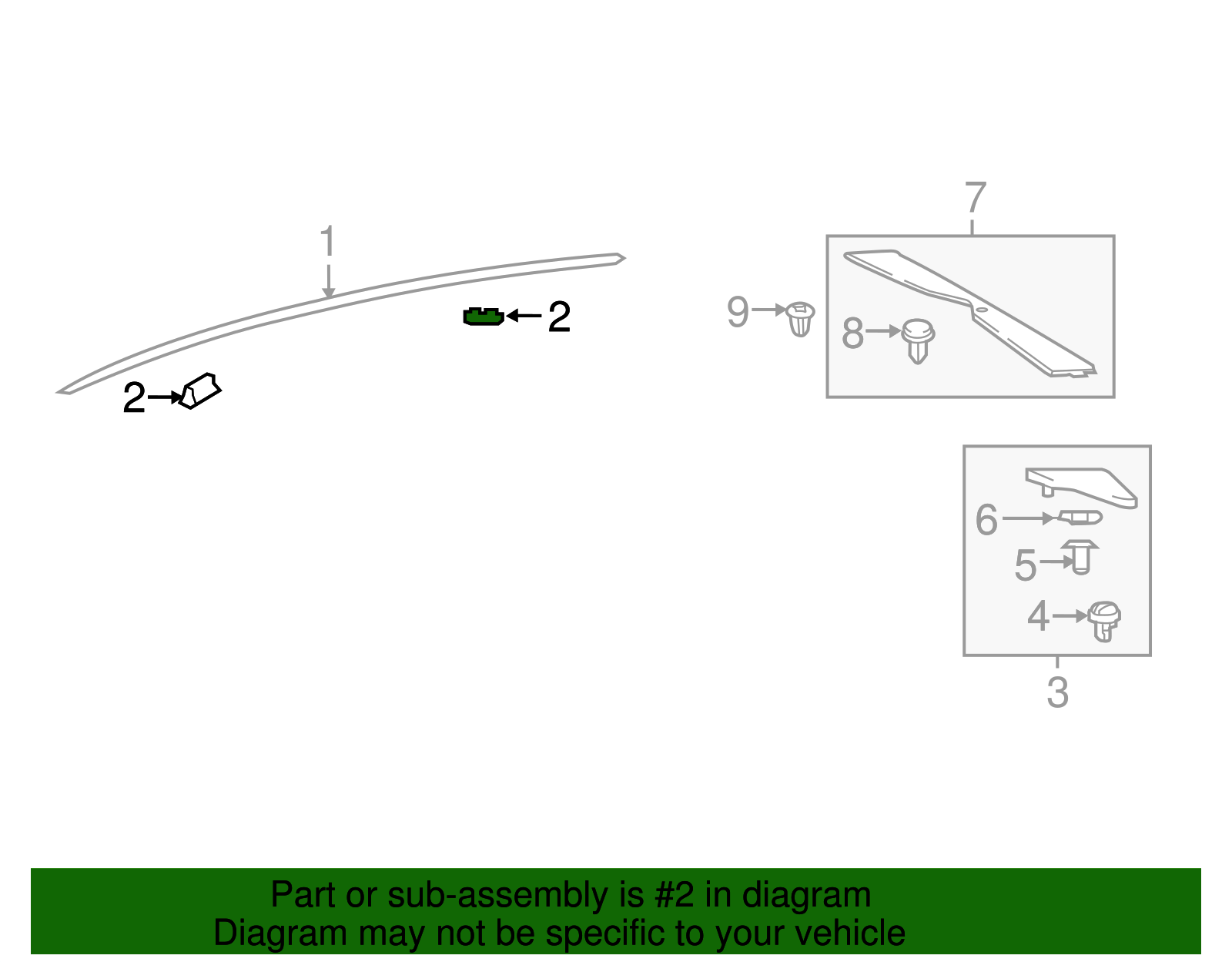 2002-2024 Toyota Drip Molding Clip 7556133030 | Toyota Parts Center