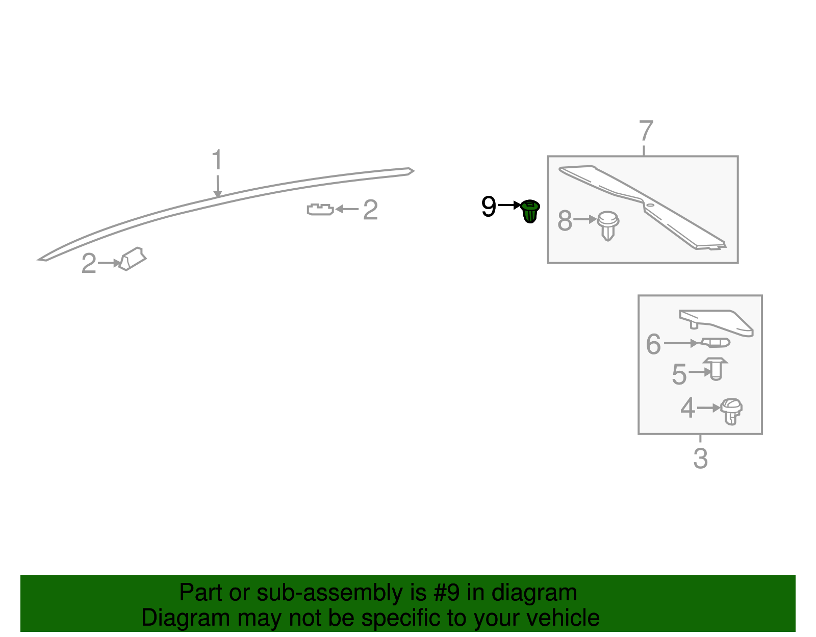 2001-2025 Toyota Rear Molding Nut 90176-A0001 | Toyota Parts Center