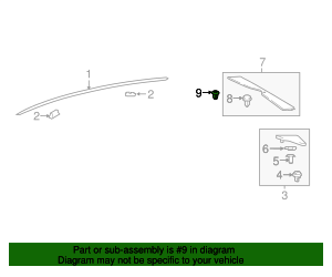 2001-2025 Toyota Rear Molding Nut 90176-A0001 | Toyota Parts Center