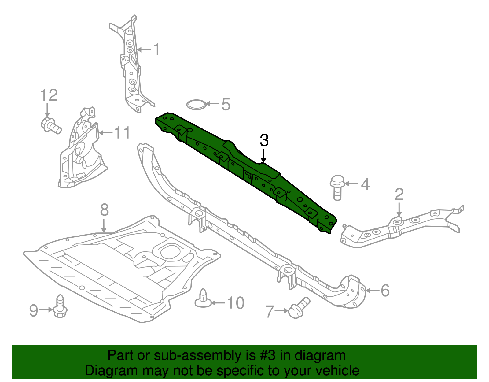 2020-2023 Nissan Center Support 62511-6MR0A | Temecula Nissan Parts