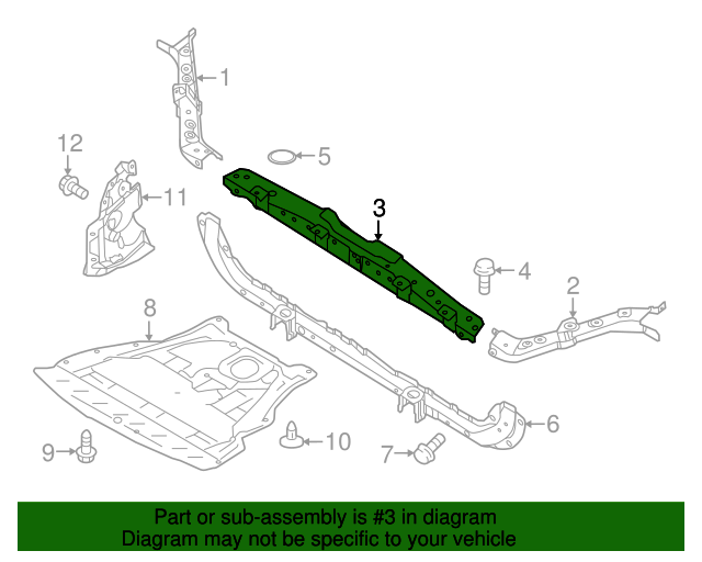 62511-6MA0A - Center Support - 2017-2019 Nissan Rogue Sport | Conicelli ...