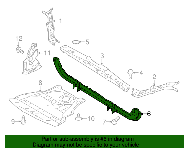 2017-2022 Nissan Rogue Sport Lower Tie Bar 62530-6MA0A | Nissan Parts Store