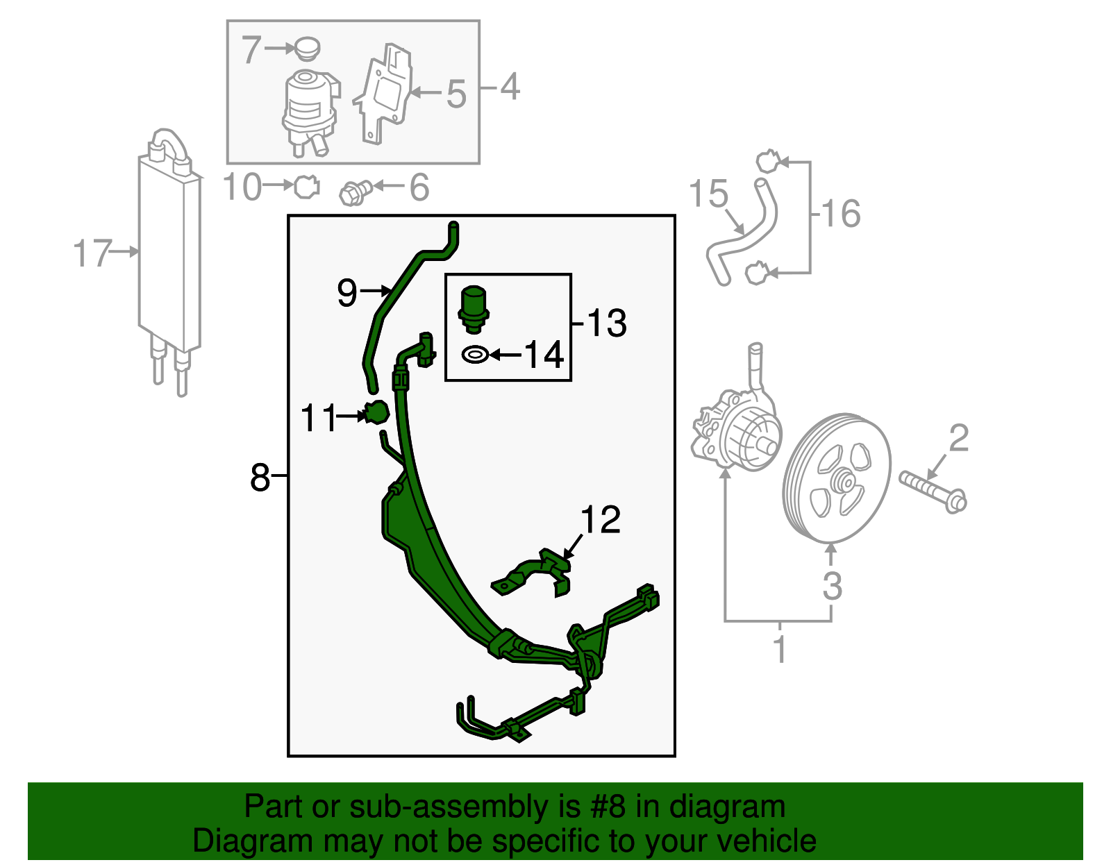 2016-2018 Nissan TITAN XD Power Steering Pressure Hose 49710-EZ30A ...