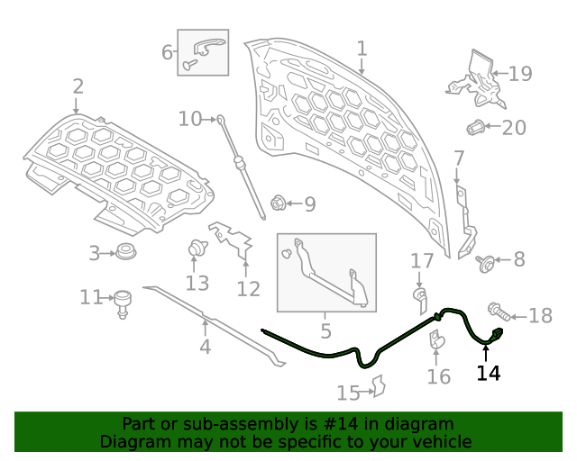 2017-2019 Lincoln Continental Release Cable GD9Z-16916-A | TascaParts.com